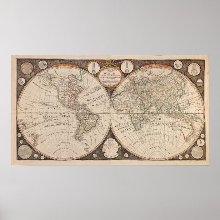 Old World Continent Map poster print | Zazzle.com