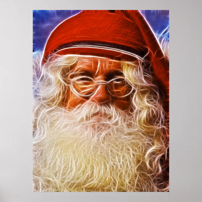 Old World Father Christmas Santa Claus Portrait Poster | Zazzle