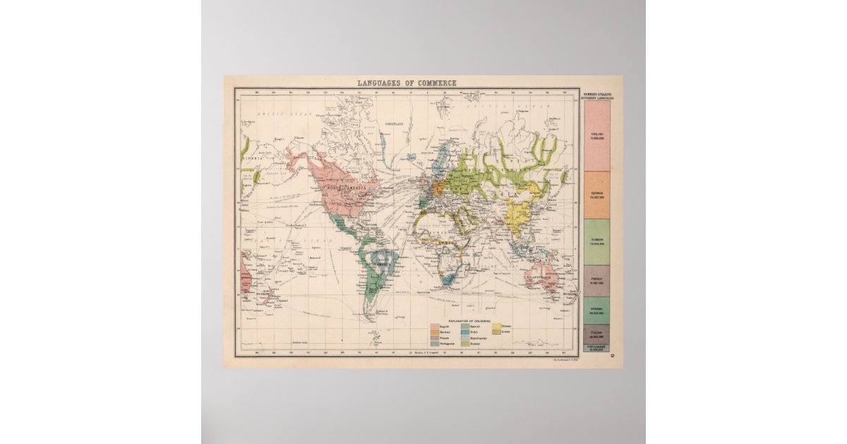 Old World Language Map (1907) Poster | Zazzle