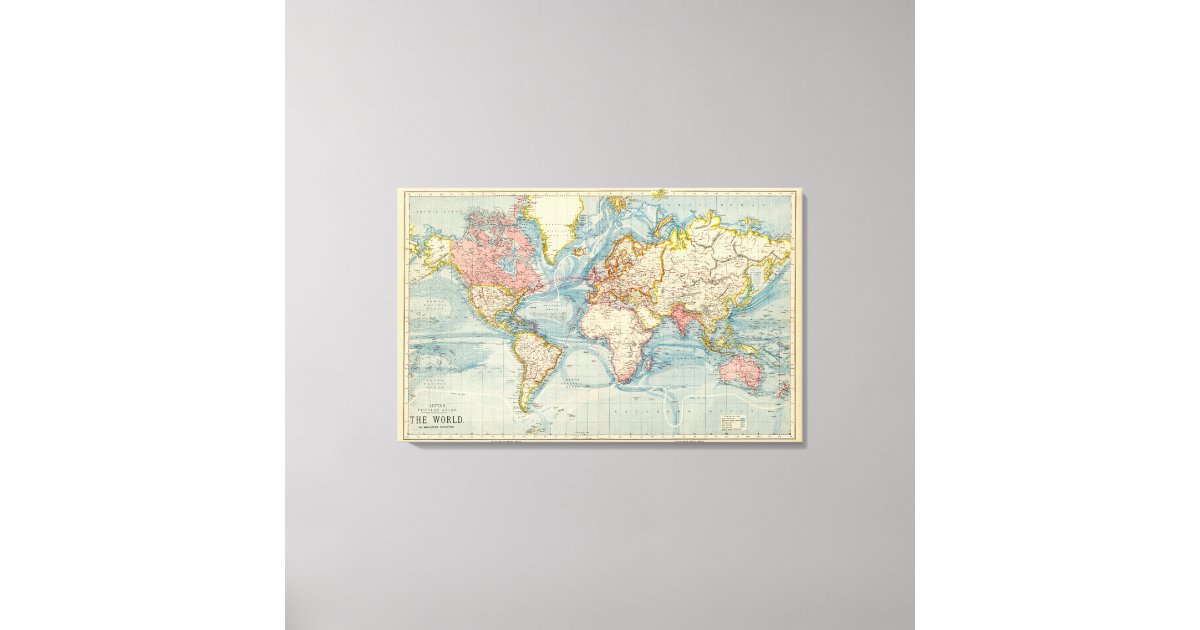 Old World Map 1883 Antique map Canvas Print | Zazzle