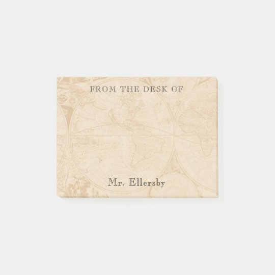 Old World Map Add Name 4x3 Post-it Notes | Zazzle.com