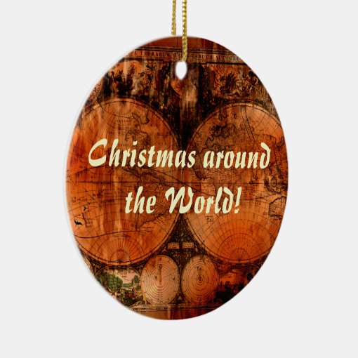 Old World Map Christmas Ornament | Zazzle