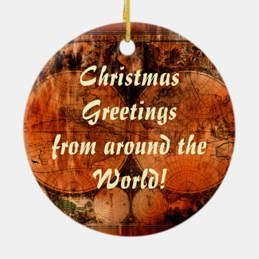 Old World Map Christmas Ornament | Zazzle
