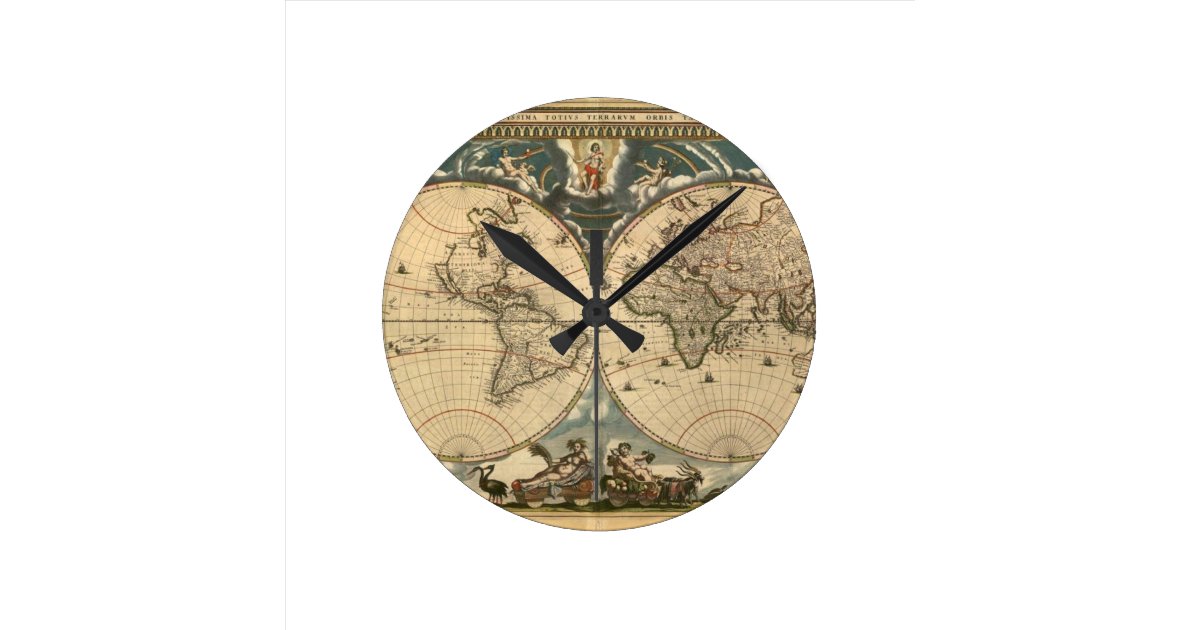 Old World Map - Clock | Zazzle.com