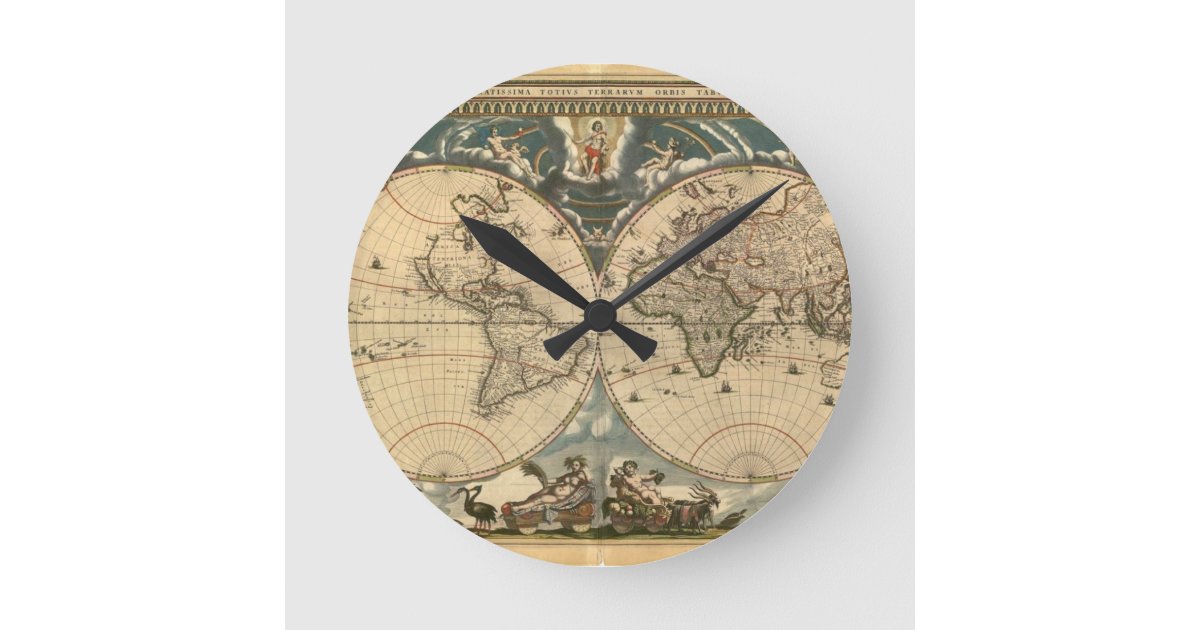 Old World Map - Clock | Zazzle