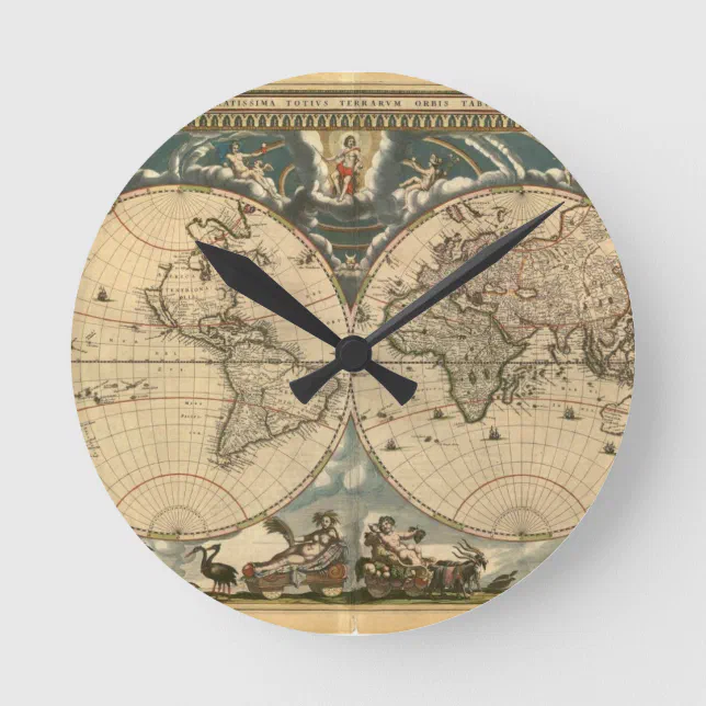 Old World Map - Clock | Zazzle