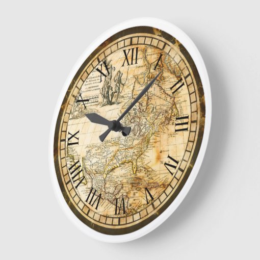 Old World Map Clock | Zazzle