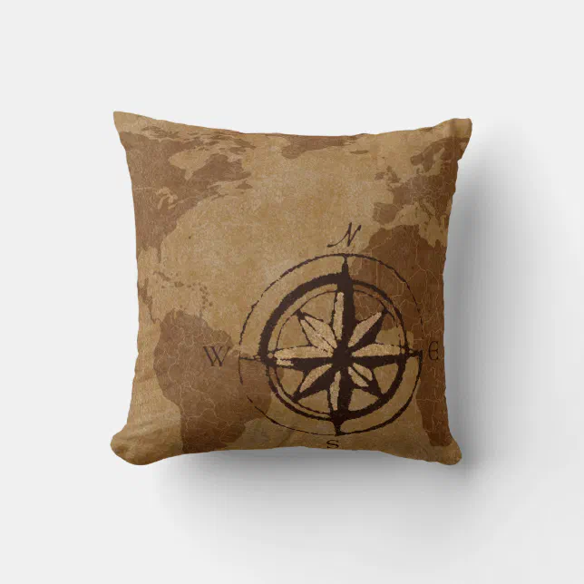 Old World Map Decor Pillow | Zazzle