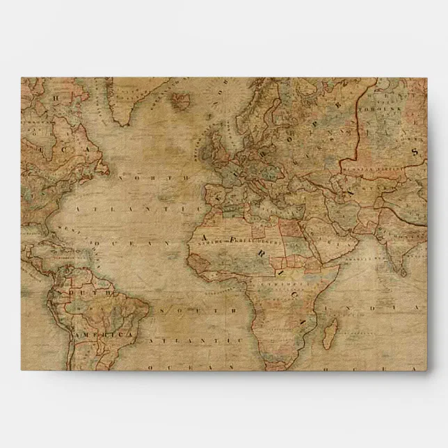 OLD WORLD MAP Greeting Card Envelope | Zazzle