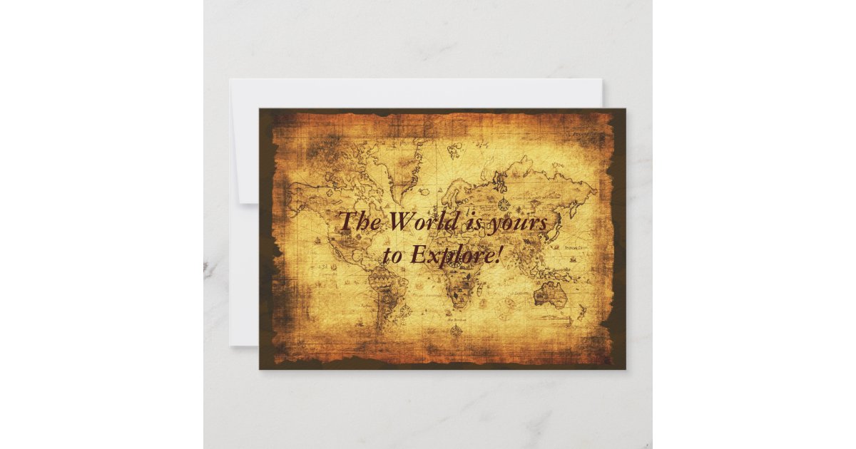 Old World Map Invitation Cards | Zazzle