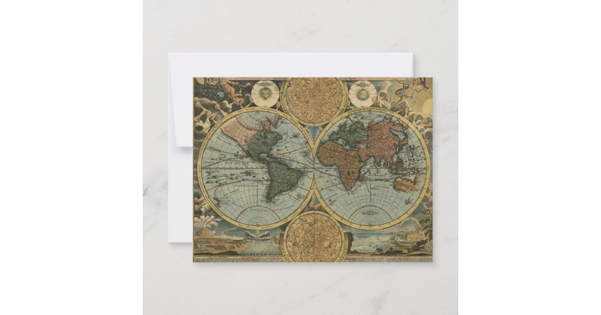 Old World Map Invitation Cards | Zazzle