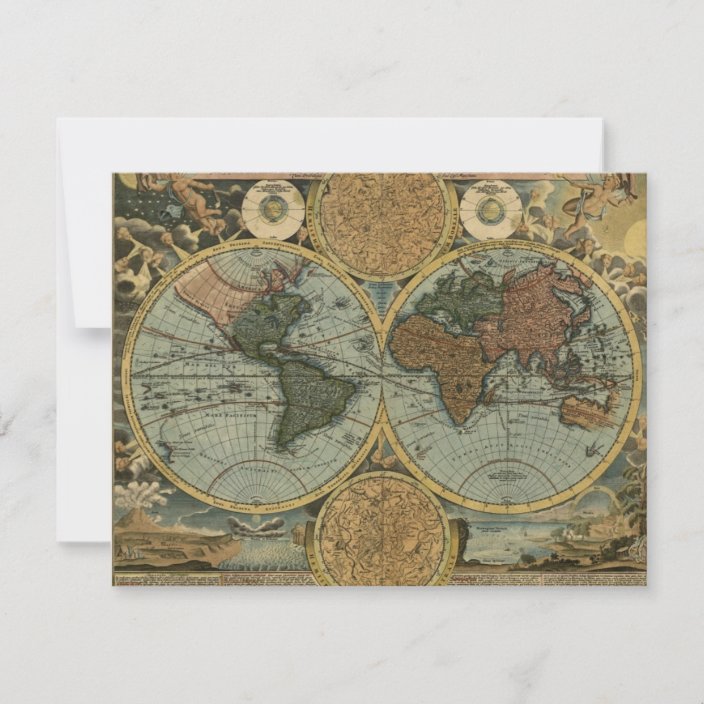 Old World Map Invitation Cards | Zazzle.com