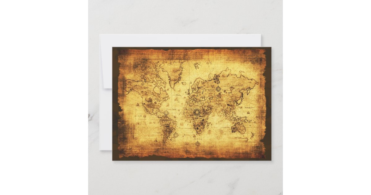 Old World Map Invitation Cards | Zazzle