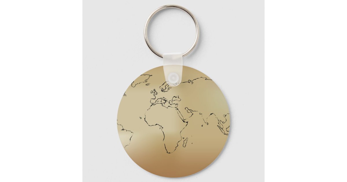 Old World Map Keychain | Zazzle
