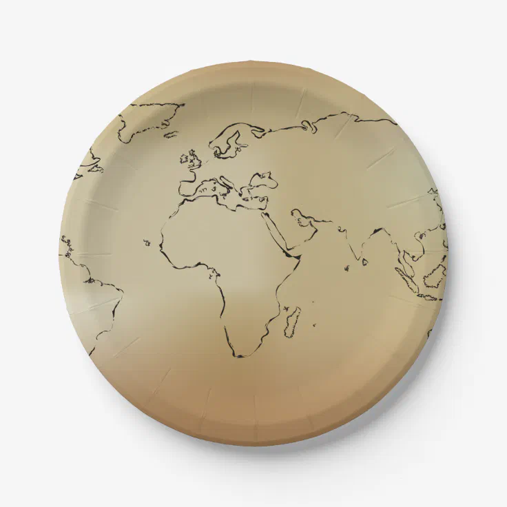 Old World Map Paper Plates | Zazzle