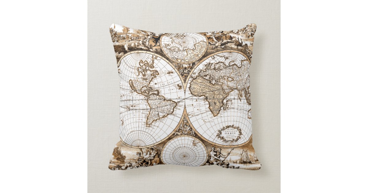 Old World Map Pillow | Zazzle.com