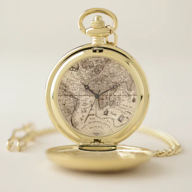 Old World Map Pocket Watch | Zazzle
