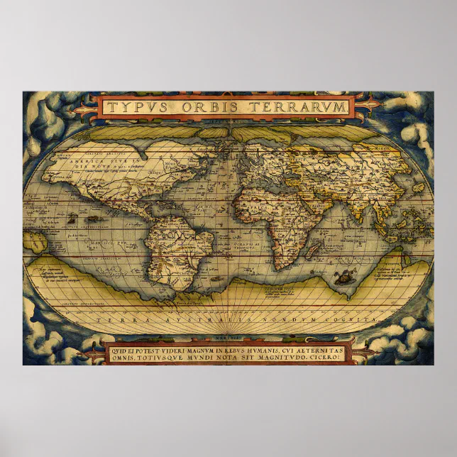 Old World Map Poster | Zazzle