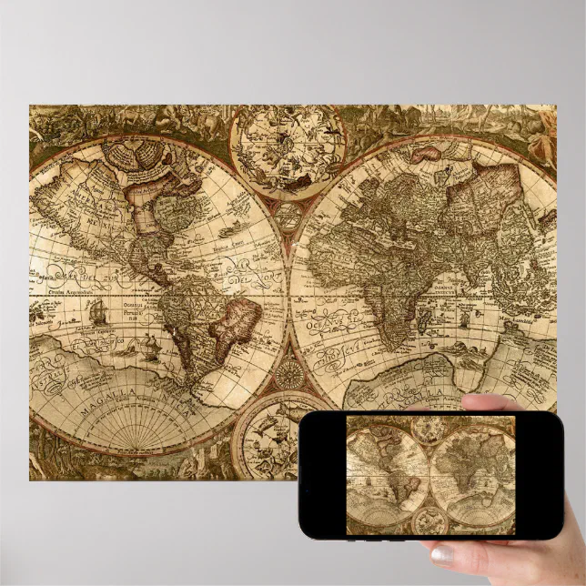 old world map poster | Zazzle