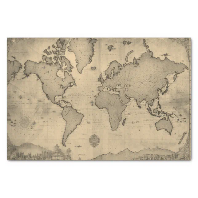 Old World Map Tissue Paper | Zazzle