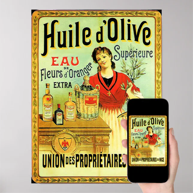 Old World Olive Oil Vintage Cooking Poster | Zazzle