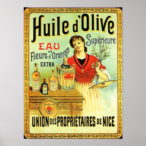 Old World Olive Oil Vintage Cooking Poster | Zazzle
