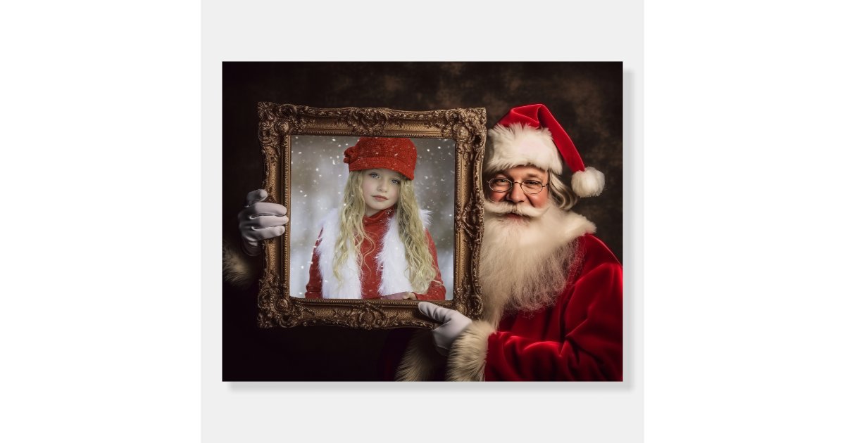 Old World Santa | Add-Your Photo | Luxe Christmas Foam Board | Zazzle
