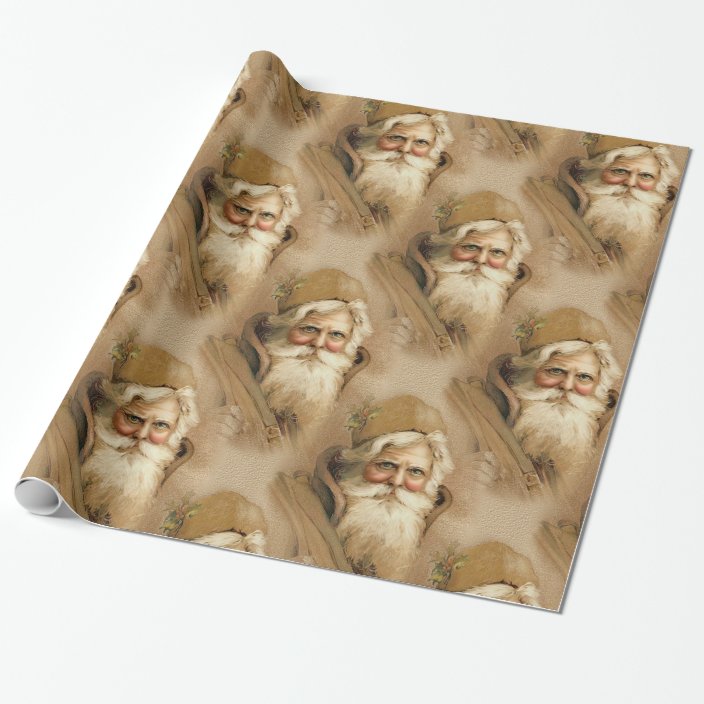 Old World Victorian Santa Claus Wrapping Paper | Zazzle.com