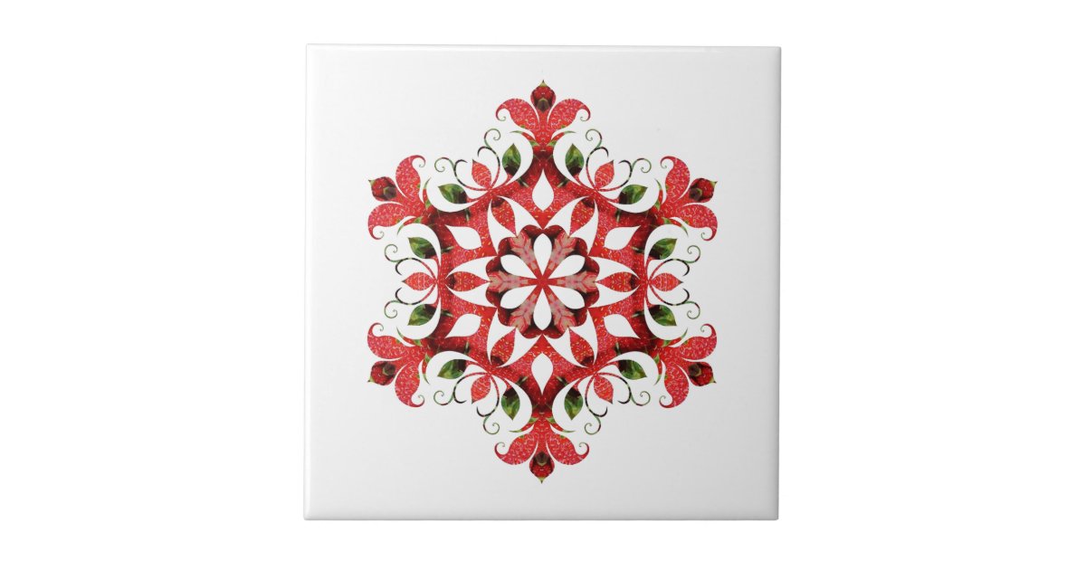 Old World Vintage Country Red Design Ceramic Tile | Zazzle