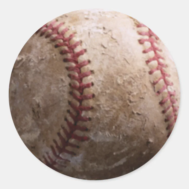 Old worn rugged baseball stickers | Zazzle