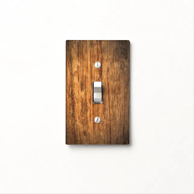 Old Worn Rustic Brown Wood Light Switch Cover | Zazzle