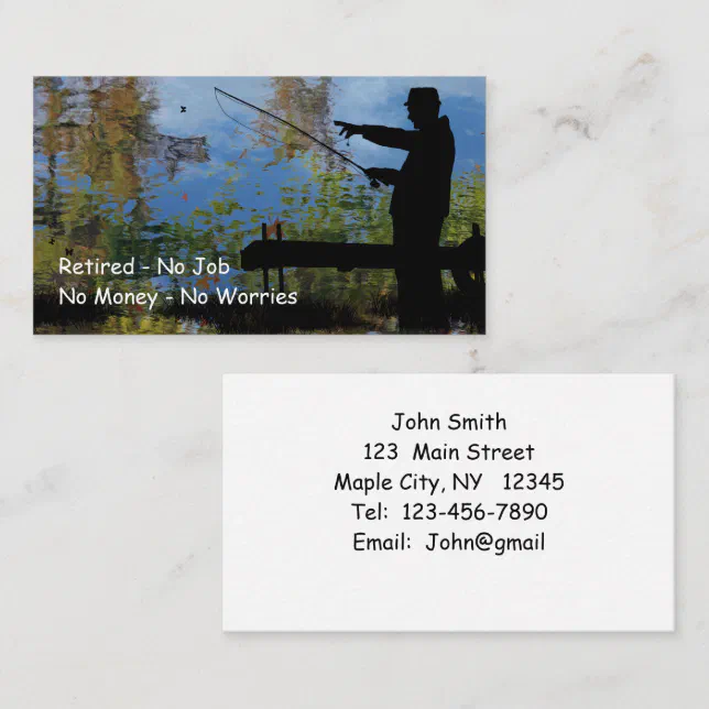 Older Man Fishing Retirement Business Cards | Zazzle