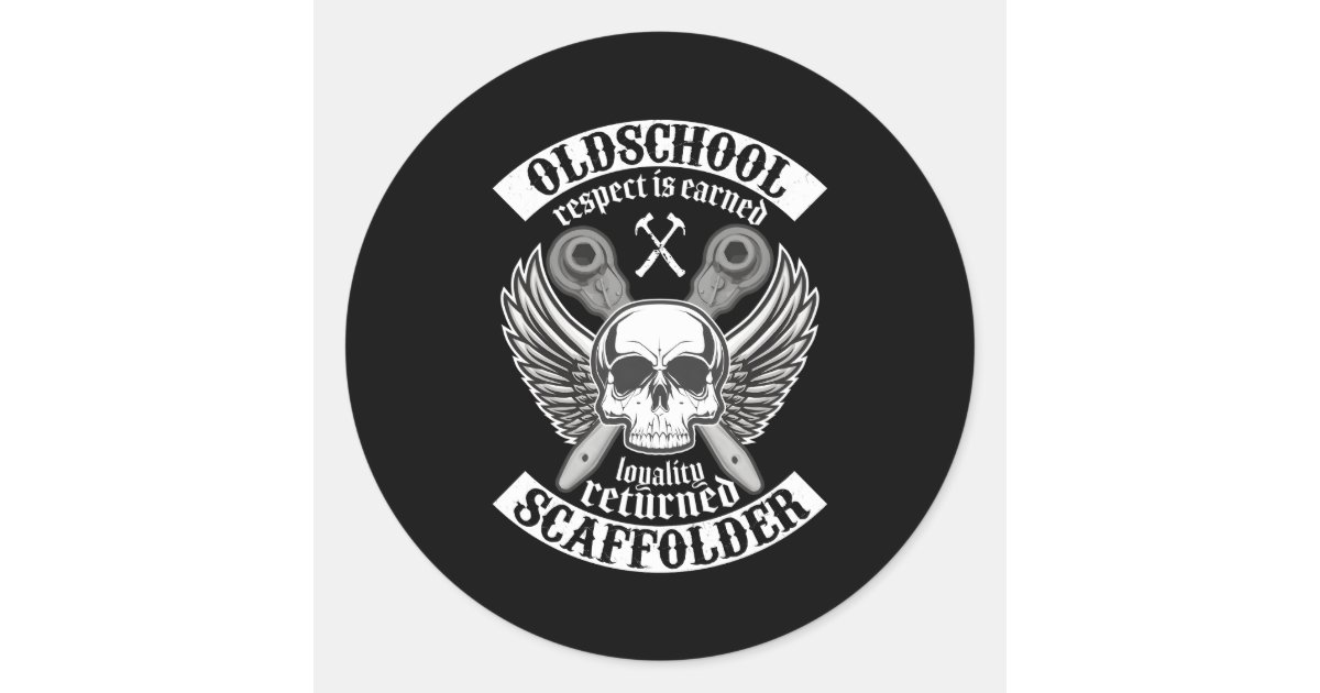 Oldschool Scaffold Builder Classic Round Sticker | Zazzle