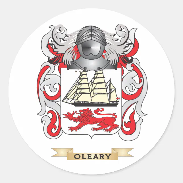 O'Leary Coat of Arms (Family Crest) Classic Round Sticker | Zazzle