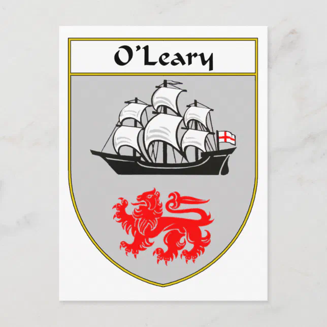 O'Leary Coat of Arms/Family Crest Postcard | Zazzle
