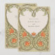 Olive & Apricot Art Nouveau Inspired Wedding Invitation | Zazzle