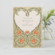 Olive & Apricot Art Nouveau Inspired Wedding Invitation | Zazzle