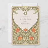 Olive & Apricot Art Nouveau Inspired Wedding Invitation | Zazzle
