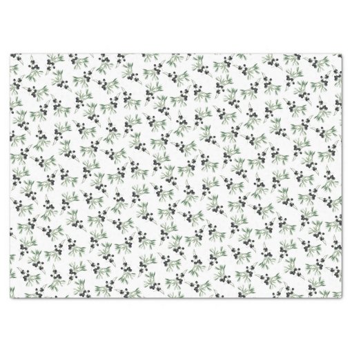 Olive Branch Botanical Simple Decorative Patterned Tissue Paper | Zazzle