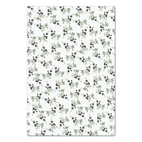 Olive Branch Botanical Simple Decorative Patterned Tissue Paper ...