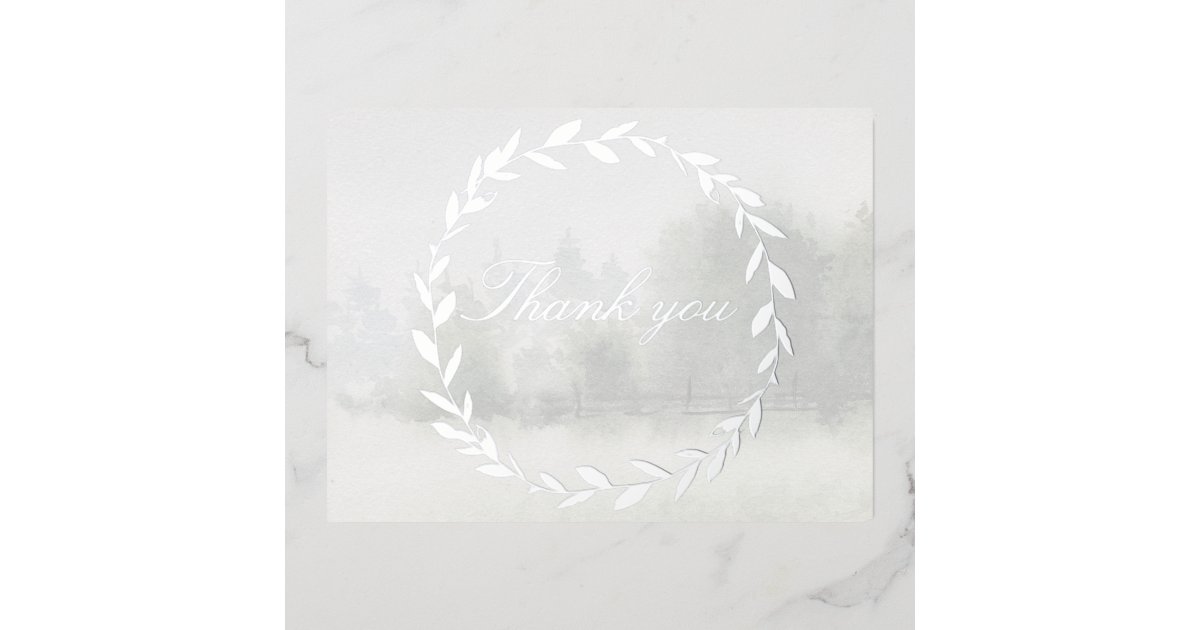 Olive Branch Chuppah Forest Wedding Thank You Card | Zazzle