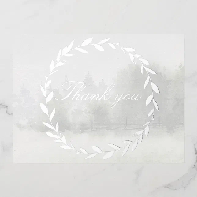 Olive Branch Chuppah Forest Wedding Thank You Card | Zazzle