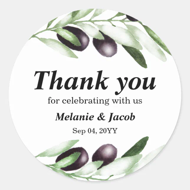 Olive Branch Classic Round Sticker | Zazzle