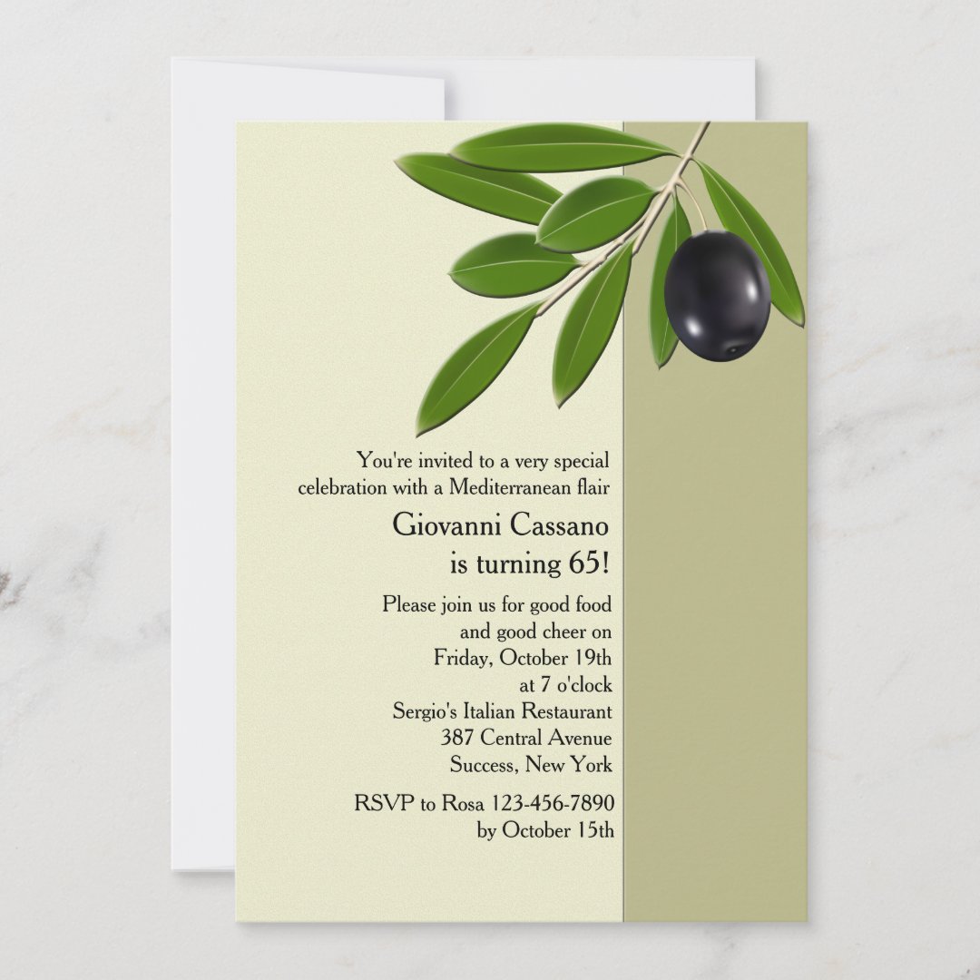 Olive Branch Invitation | Zazzle