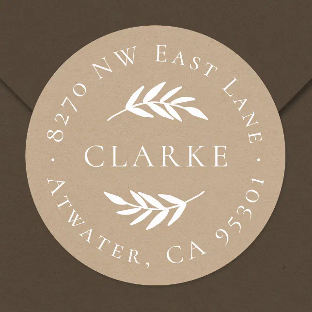 Olive Branch Round Return Address Label | Zazzle