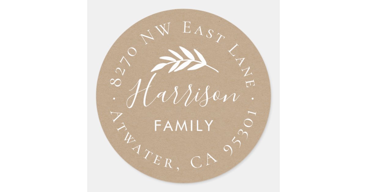 Olive Branch Round Return Address Label | Zazzle