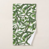 Olive branches on off white bath towel set | Zazzle