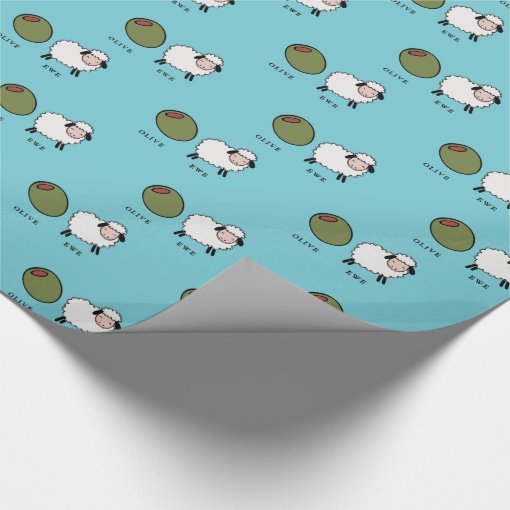 Olive Ewe Love Puns Wrapping Paper | Zazzle