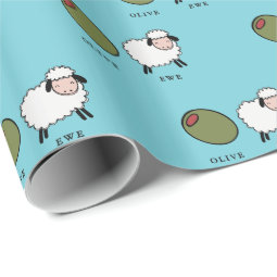 Olive Ewe Love Puns Wrapping Paper | Zazzle