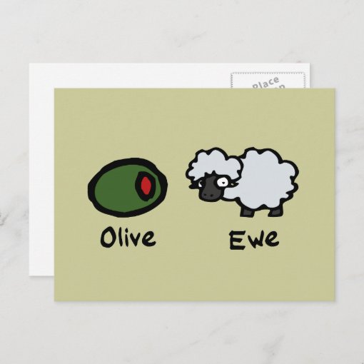 Olive Ewe Postcard | Zazzle